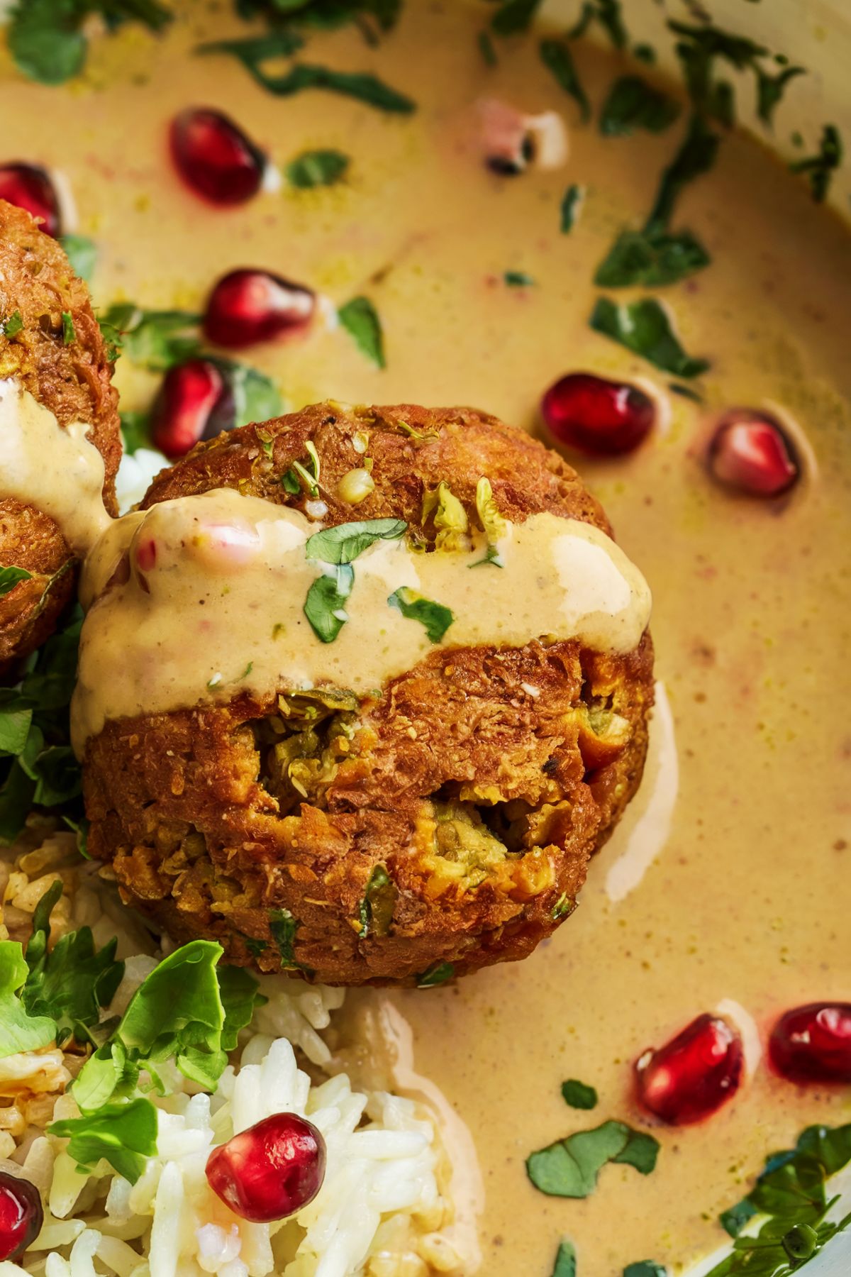 Falafel Recipe with Pomegranate Tahini Sauce